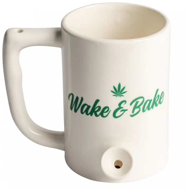 Wake And Bake Ceramic Mug Pipe - White | Kiaro Cannabis | Cannabis ...